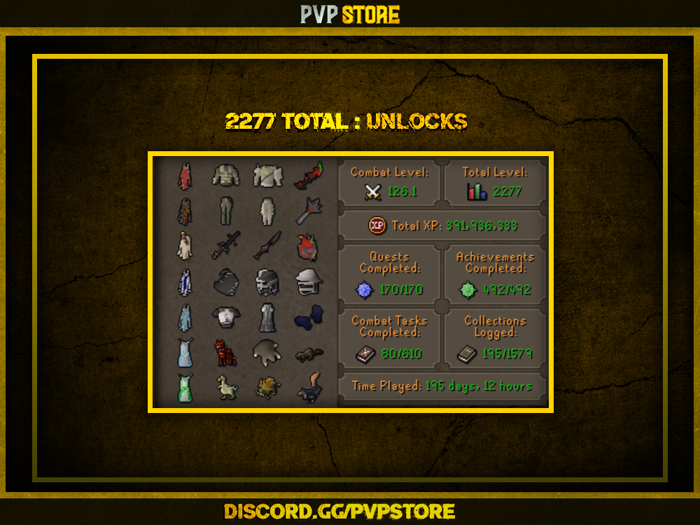 [PVP STORE ⋅ TRUSTED 2277 ACC SHOP ] - UNIQUE BUILDS ⋅ DISC/SYTHE ...