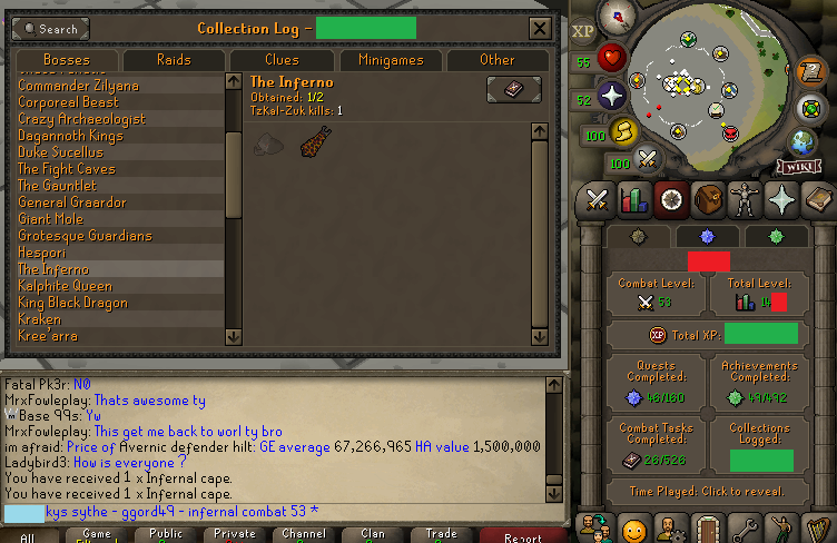 [Infernal cape] obby combat 53 baby pure [Original email & original owner] | Sell & Trade Game ...