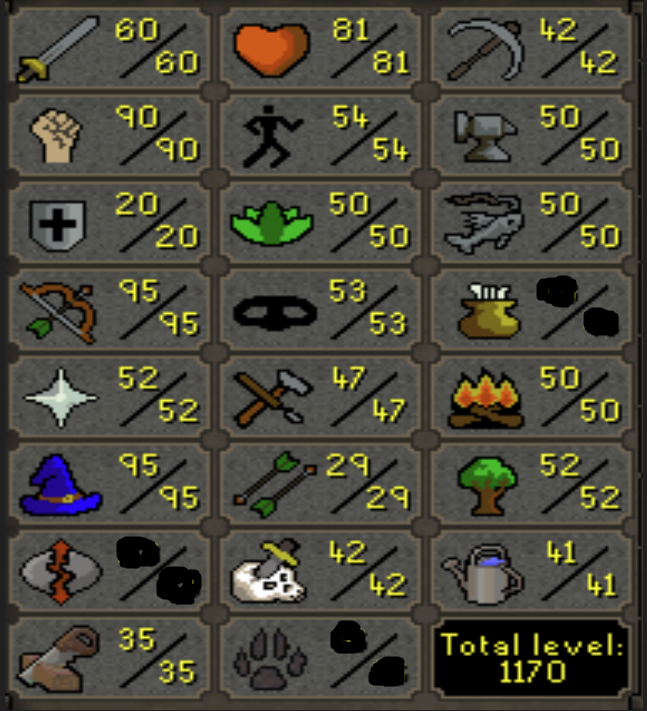 (S) 60 attack/20 def pure!, Halo. Firecape. Mith Defender. anchor +more ...